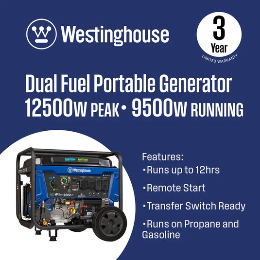 Westinghouse WGen9500DF Dual Fuel Generator NEW GENER EXPERT